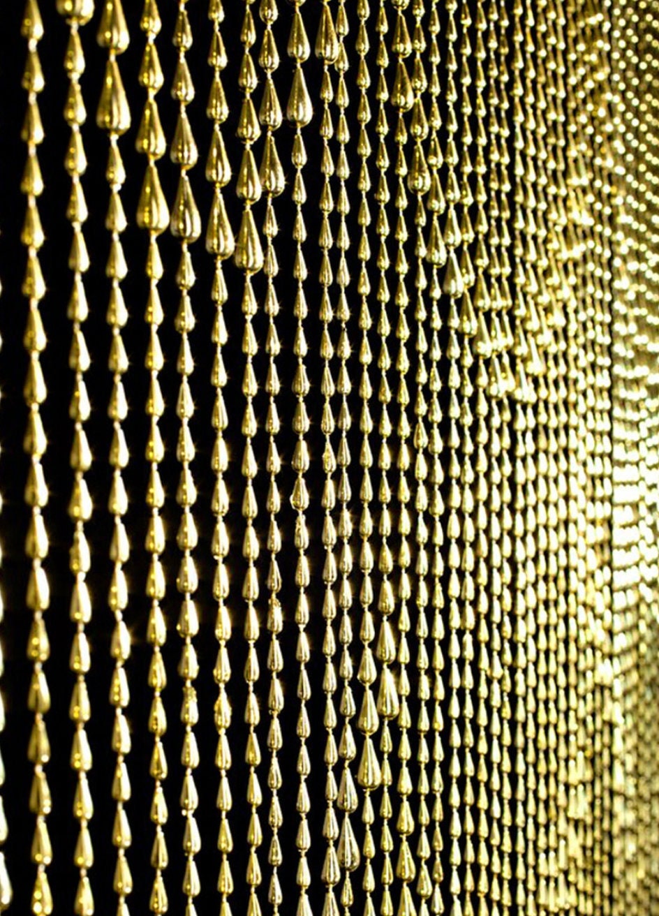 6 FT Gold Curtain Metallic Gold Beaded Backdrop | ELAN BAZAAR