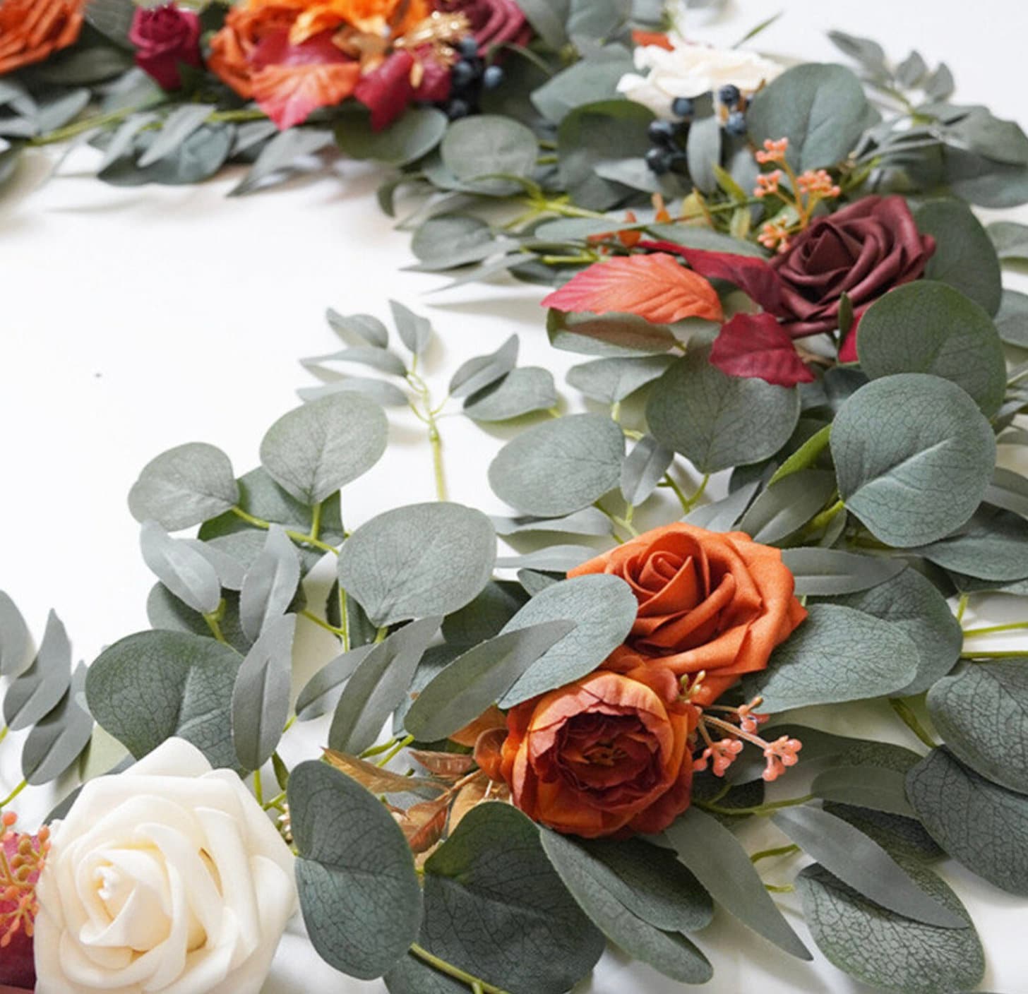 6 FT. Terracotta Burnt Orange Flower Garland Fall Harvest Decor – ELAN ...