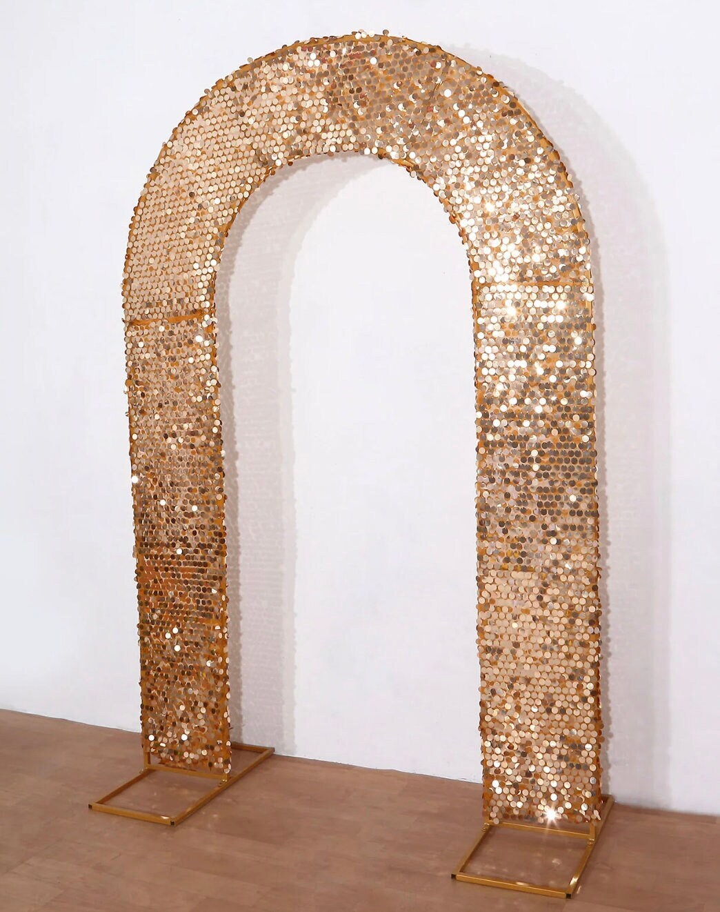 8 FT. Sequin Gold Wedding Arch Cover Backdrop - ELAN BAZAAR