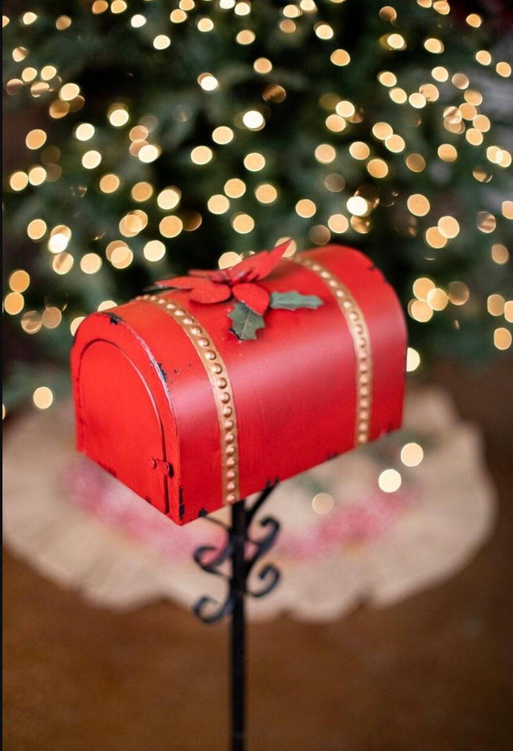 Red North Pole Christmas Letter Mail Box - ELAN BAZAAR
